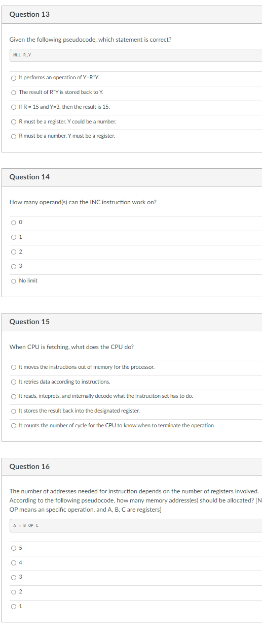 Solved Given The Following Pseudocode Which Statement Is