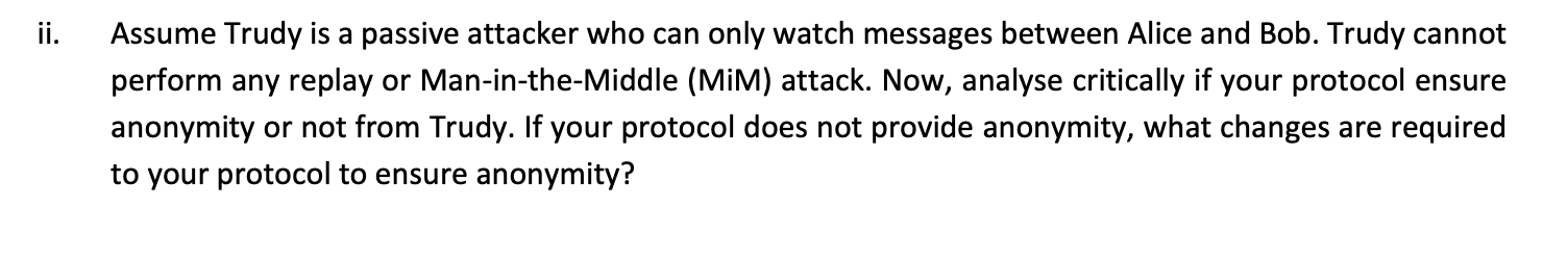 Solved (b) Designing a secure authentication protocol | Chegg.com