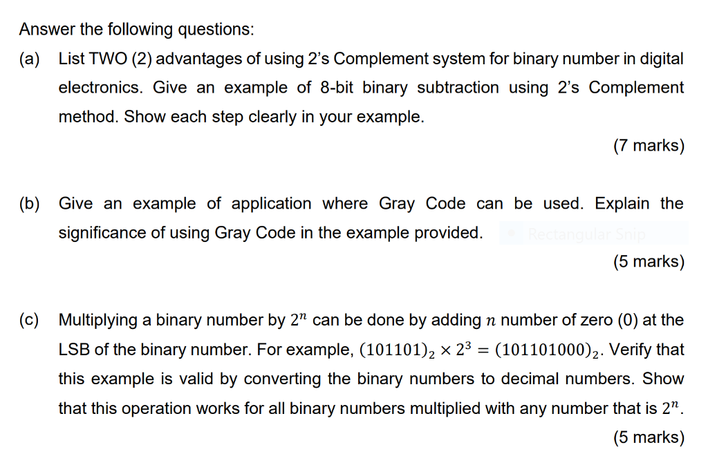 Solved Answer the following questions: (a) List TWO (2) | Chegg.com