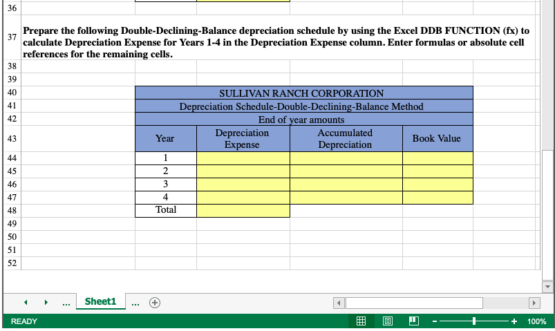 Solved Depreciation using Excel's Absolute Cell Referencing, | Chegg.com