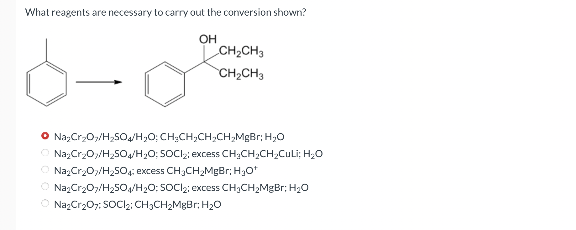 Solved What reagents are necessary to carry out the | Chegg.com