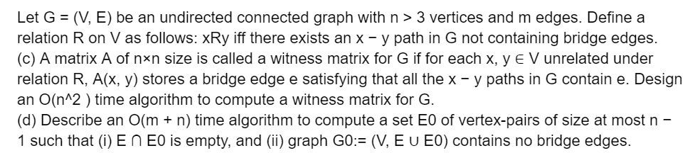 Solved Let G=(V,E) be an undirected connected graph with n>3 | Chegg.com