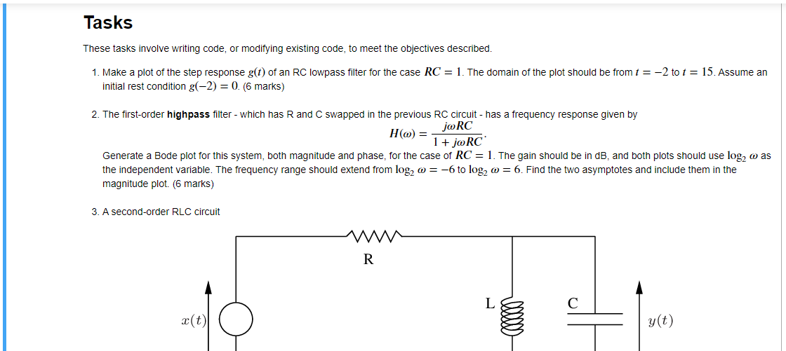 Solved These tasks involve writing code, or modifying | Chegg.com