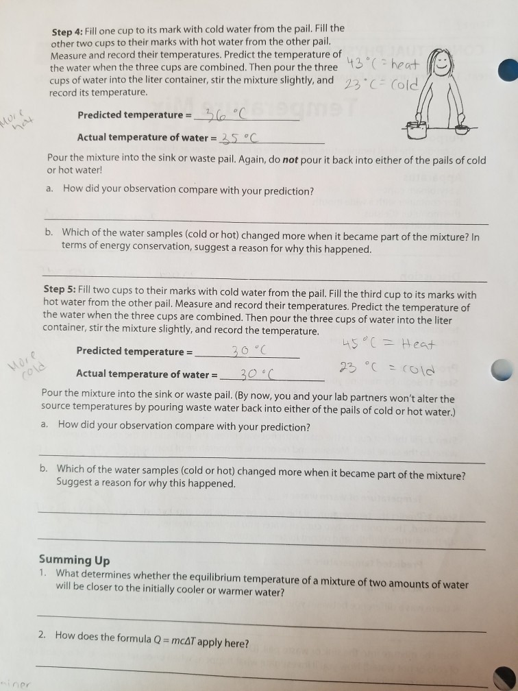 Solved CONCEPTUAL PHYSICS Experiment Water's Heat Capacity | Chegg.com