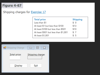Solved The application displays a shipping charge that is | Chegg.com