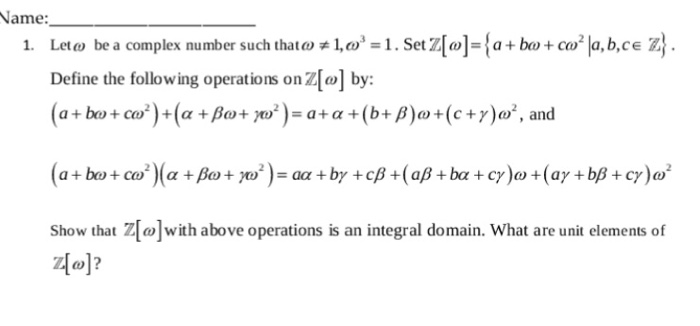 Solved Let omega be a complex number such that omega | Chegg.com