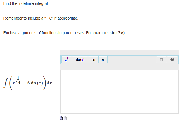 Solved Find the indefinite integral.Remember to ﻿include | Chegg.com