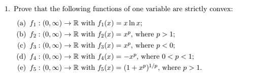 Solved 1. Prove that the following functions of one variable | Chegg.com
