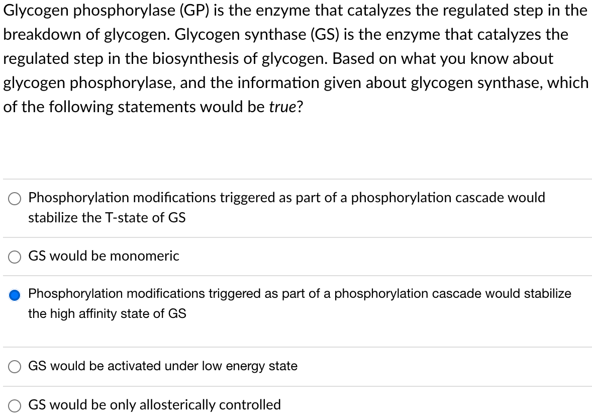 Glycogen phosphorylase (GP) is the enzyme that | Chegg.com