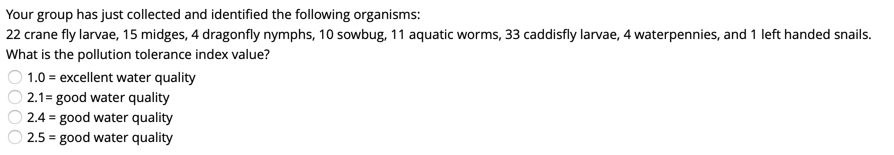 Solved Your group has just collected and identified the | Chegg.com