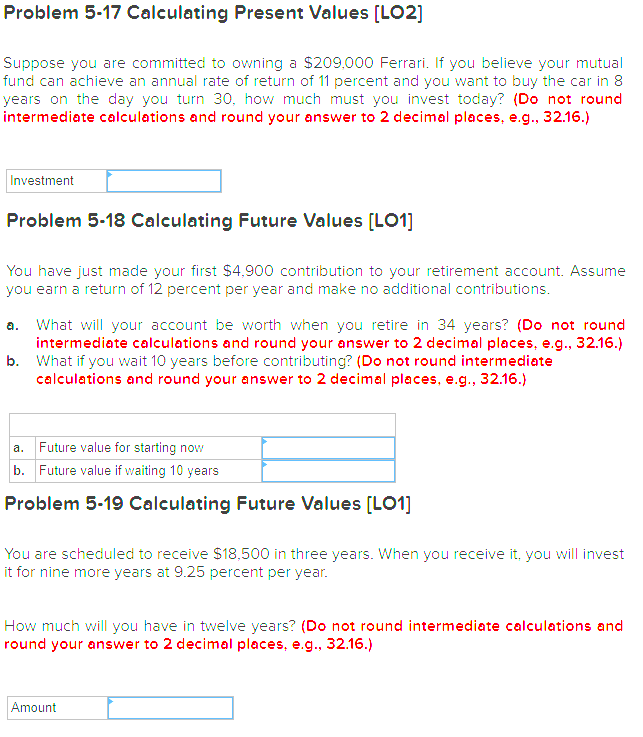 Solved Problem 5.17 Calculating Present Values (LO2] Suppose | Chegg.com