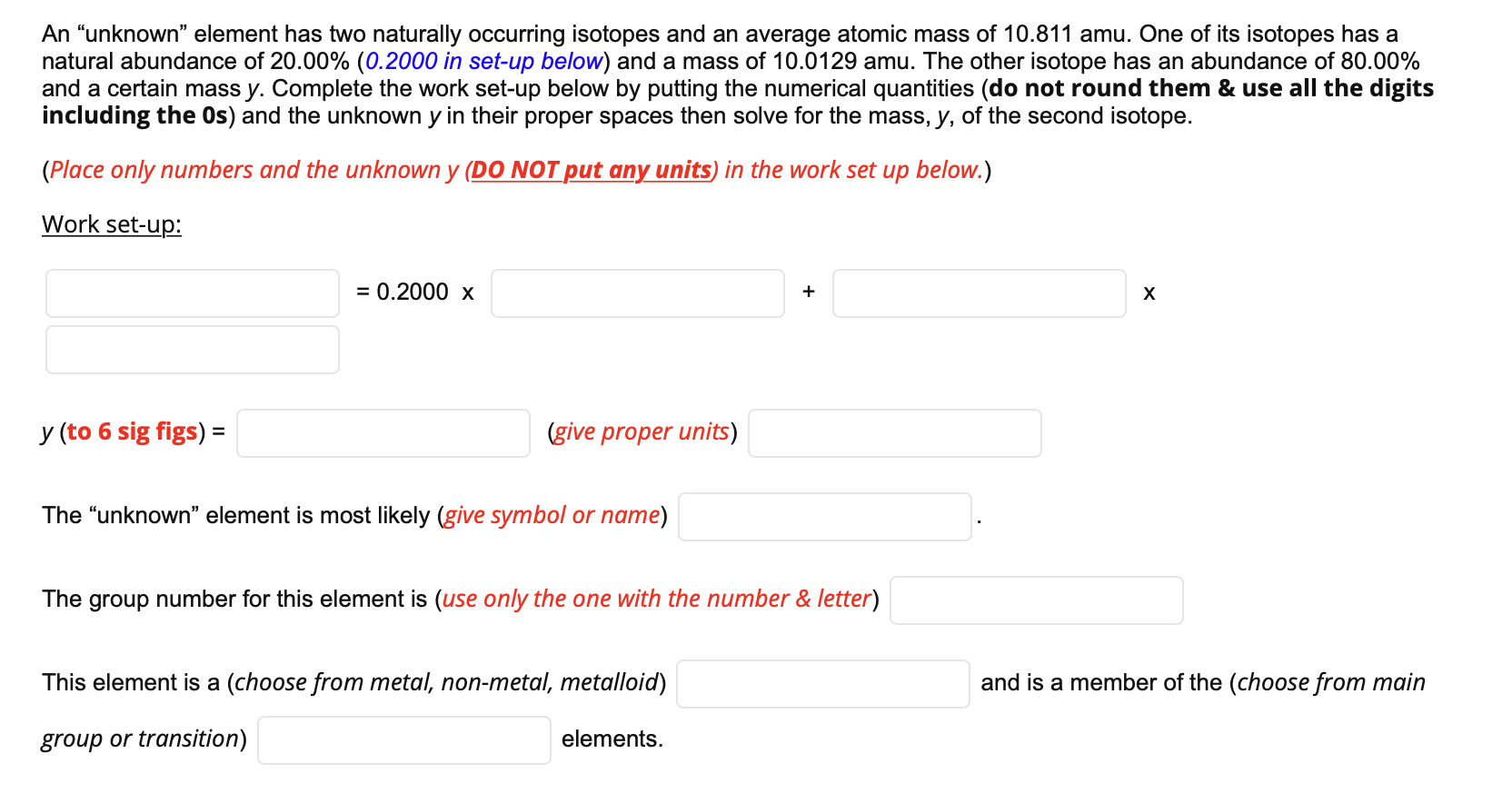 Solved An "unknown" element has two naturally occurring | Chegg.com