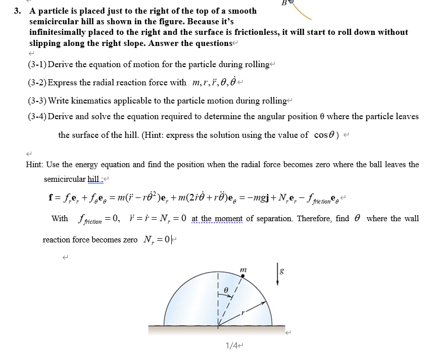 Solved 3. A particle is placed just to the right of the top | Chegg.com