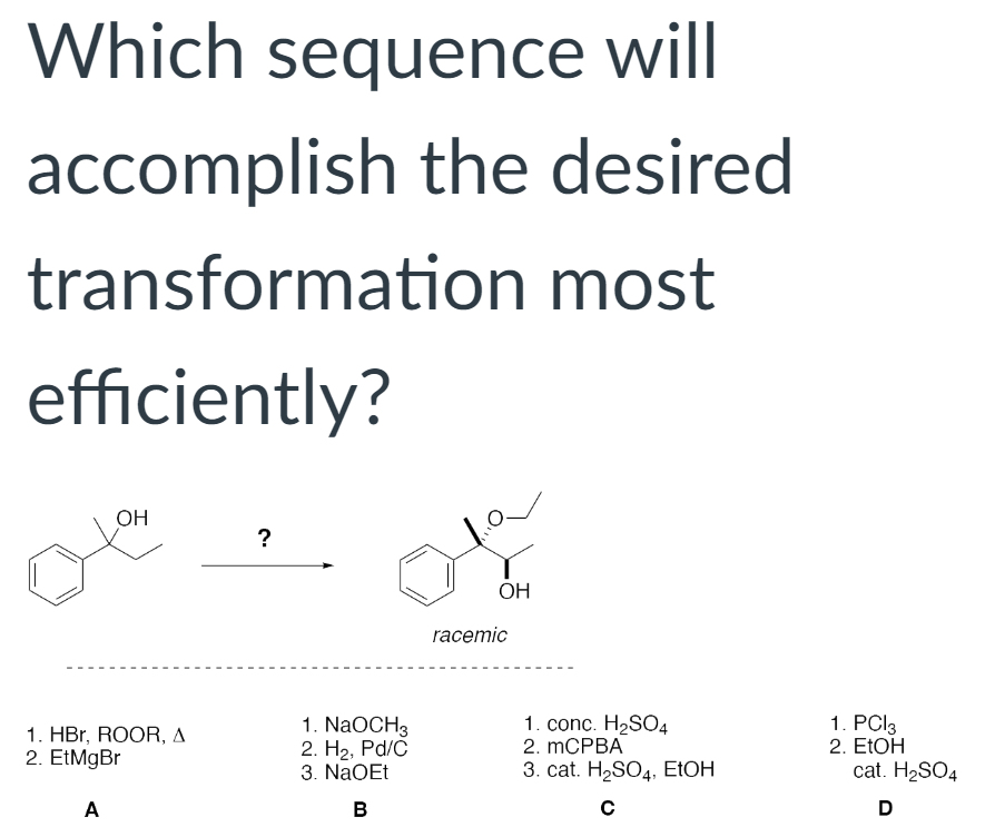 Solved Which sequence will accomplish the desired | Chegg.com