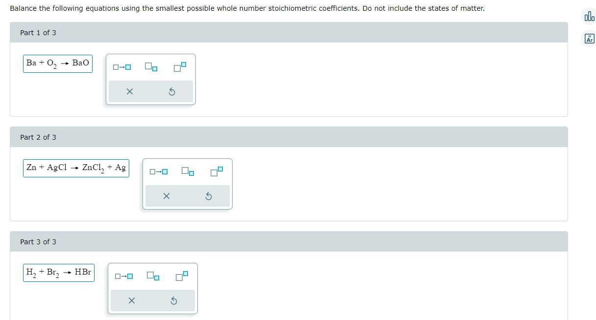 Solved Balance the following equations using the smallest | Chegg.com