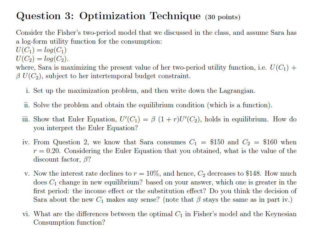 Solved Question 3: Optimization Technique (30 points) | Chegg.com