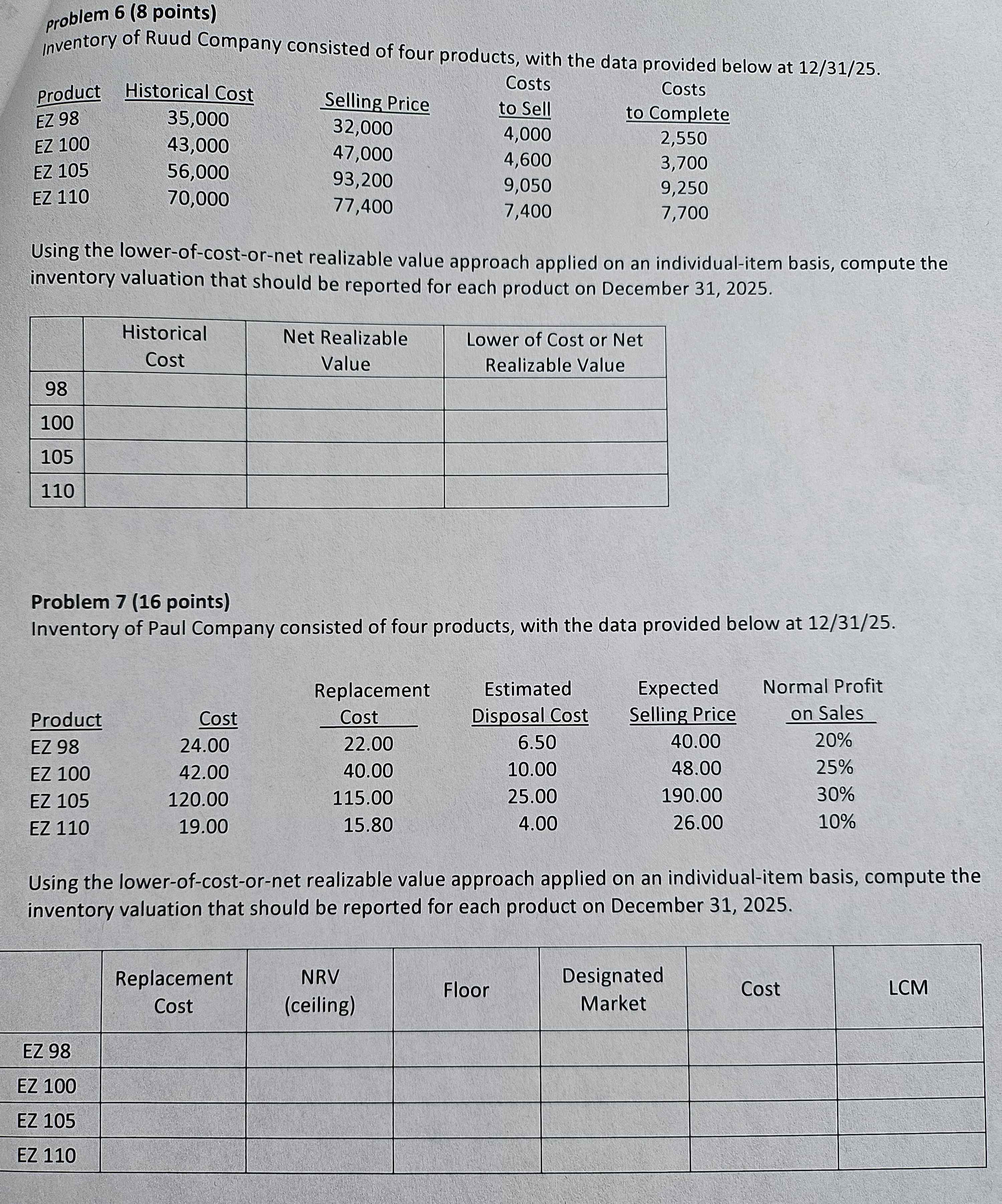 Solved by an EXPERT problem 6 (8 ﻿points)inventory of Ruud Company | Chegg.com