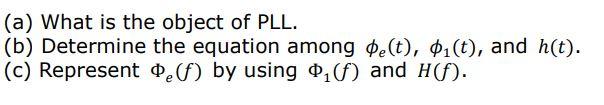 Solved Consider a non-linear model of the PLL in the FM | Chegg.com