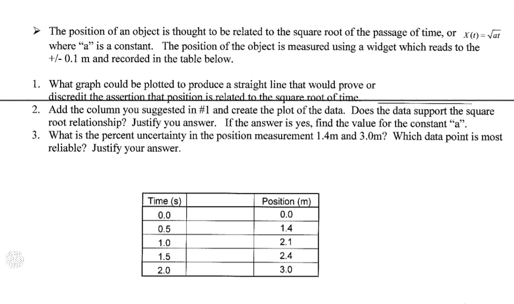 Solved The position of an object is thought to be related to | Chegg.com