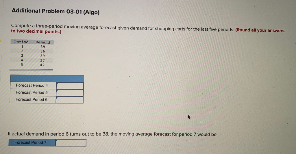 Solved Additional Problem 03-01 (Algo) Compute a | Chegg.com