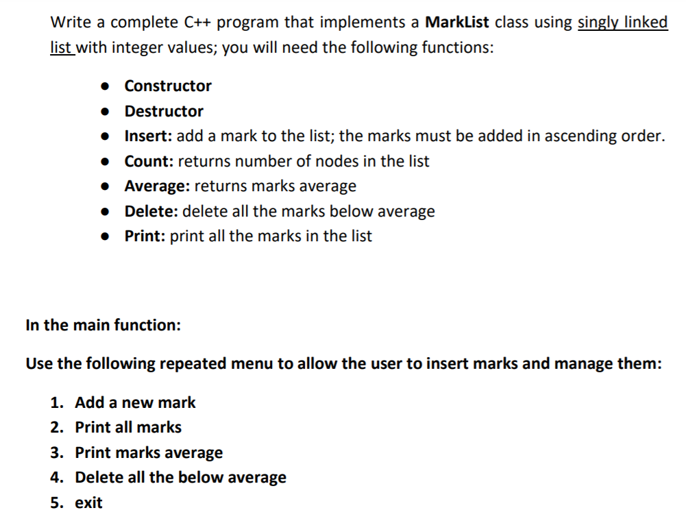 Solved Write a complete C++ program that implements a | Chegg.com