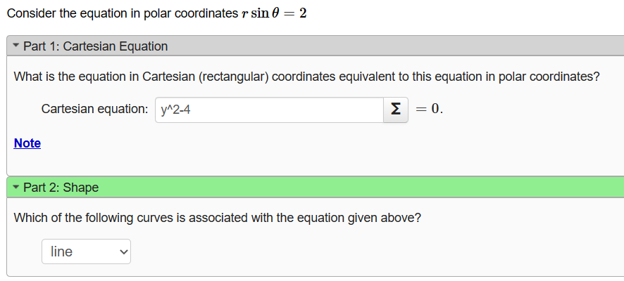 Solved Consider the equation in polar coordinates rsinθ=2 | Chegg.com