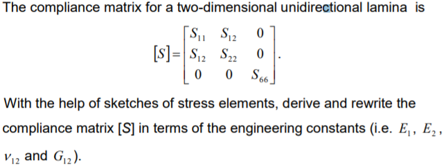 The compliance matrix for a two-dimensional | Chegg.com