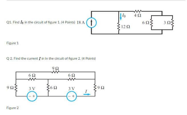 Solved 170 4Ω 6 Ω3 Q1. Find In in the circuit of figure 1. | Chegg.com