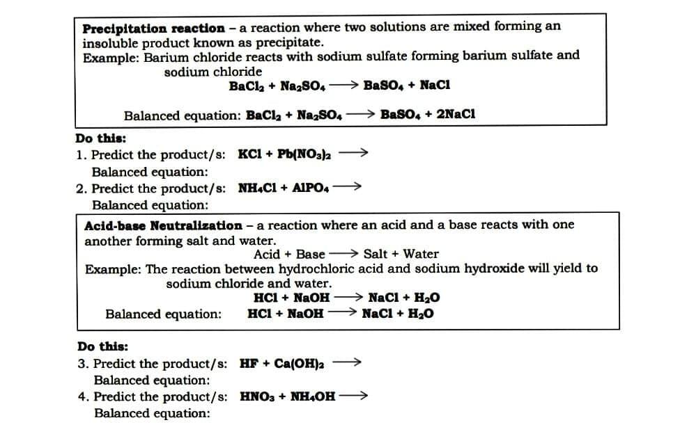 Solved Precipitation reaction - a reaction where two | Chegg.com