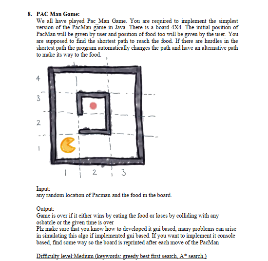 Solved CODE IN JAVA Note: I want a simple basic pacman with | Chegg.com