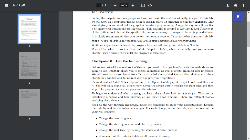 = lab11.pdf 1/3 100% + | 0 Lab Overview к So far, the | Chegg.com