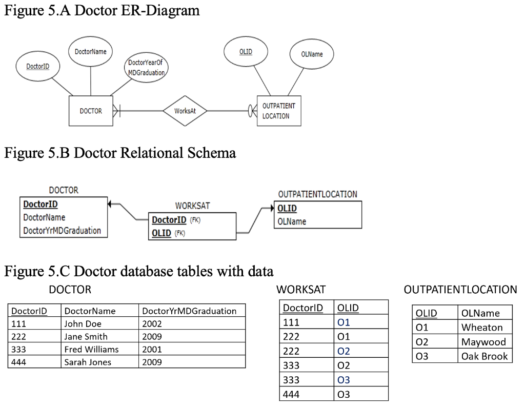 Solved Figure 5.A Doctor ER-Diagram DoctorName OLID OLName | Chegg.com