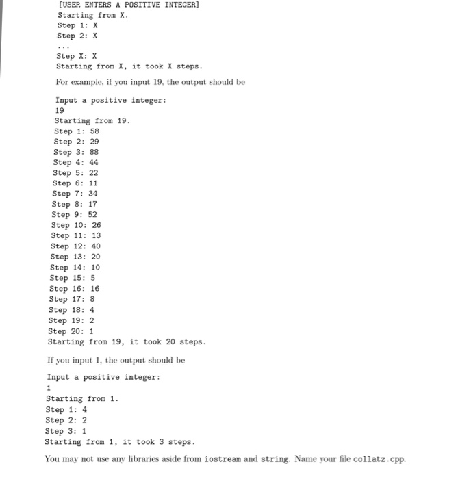 Solved Given a positive integer, perform the following | Chegg.com