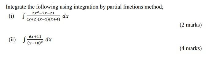 Solved Integrate the following using integration by partial | Chegg.com