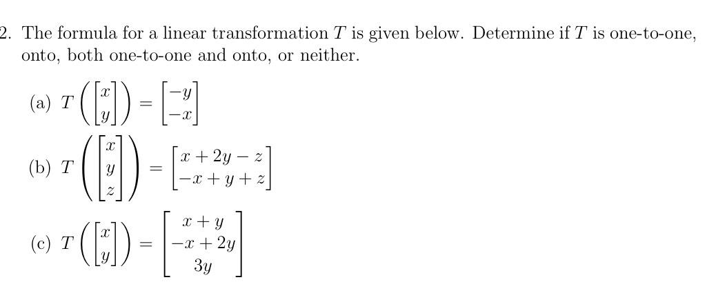 Solved The formula for a linear transformation T is given | Chegg.com
