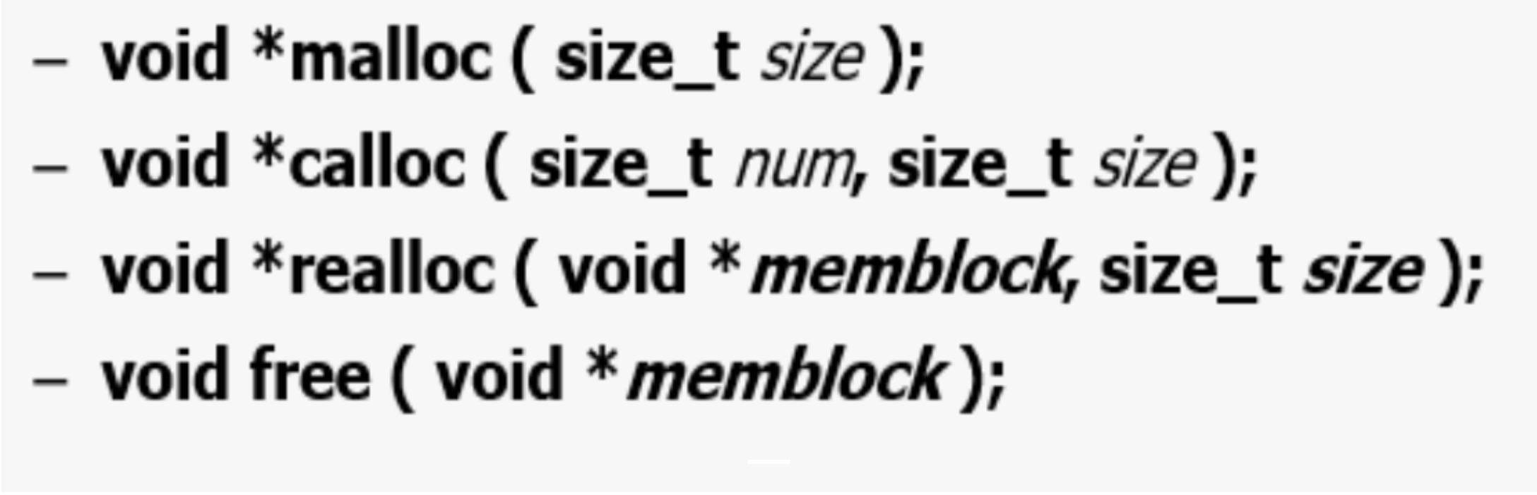 Solved - void ∗ malloc (size_t size ); - void ∗ calloc ( | Chegg.com