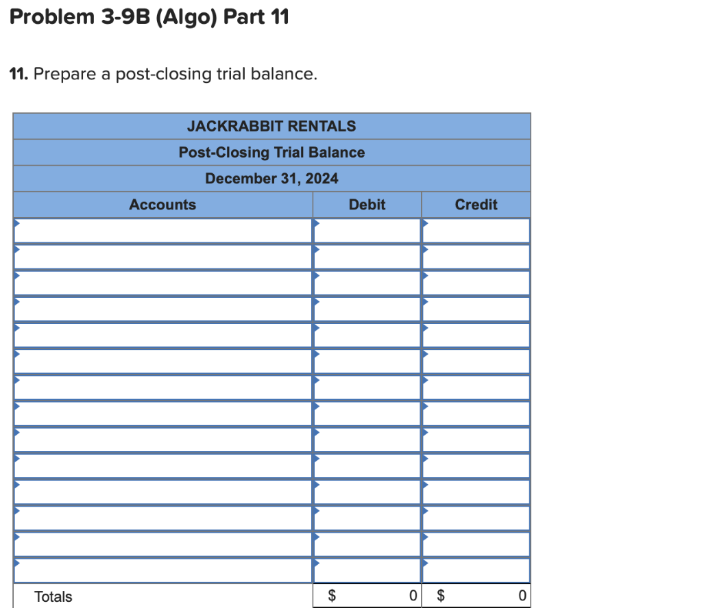 Solved Required information Problem 3-9B (Algo) Complete the | Chegg.com