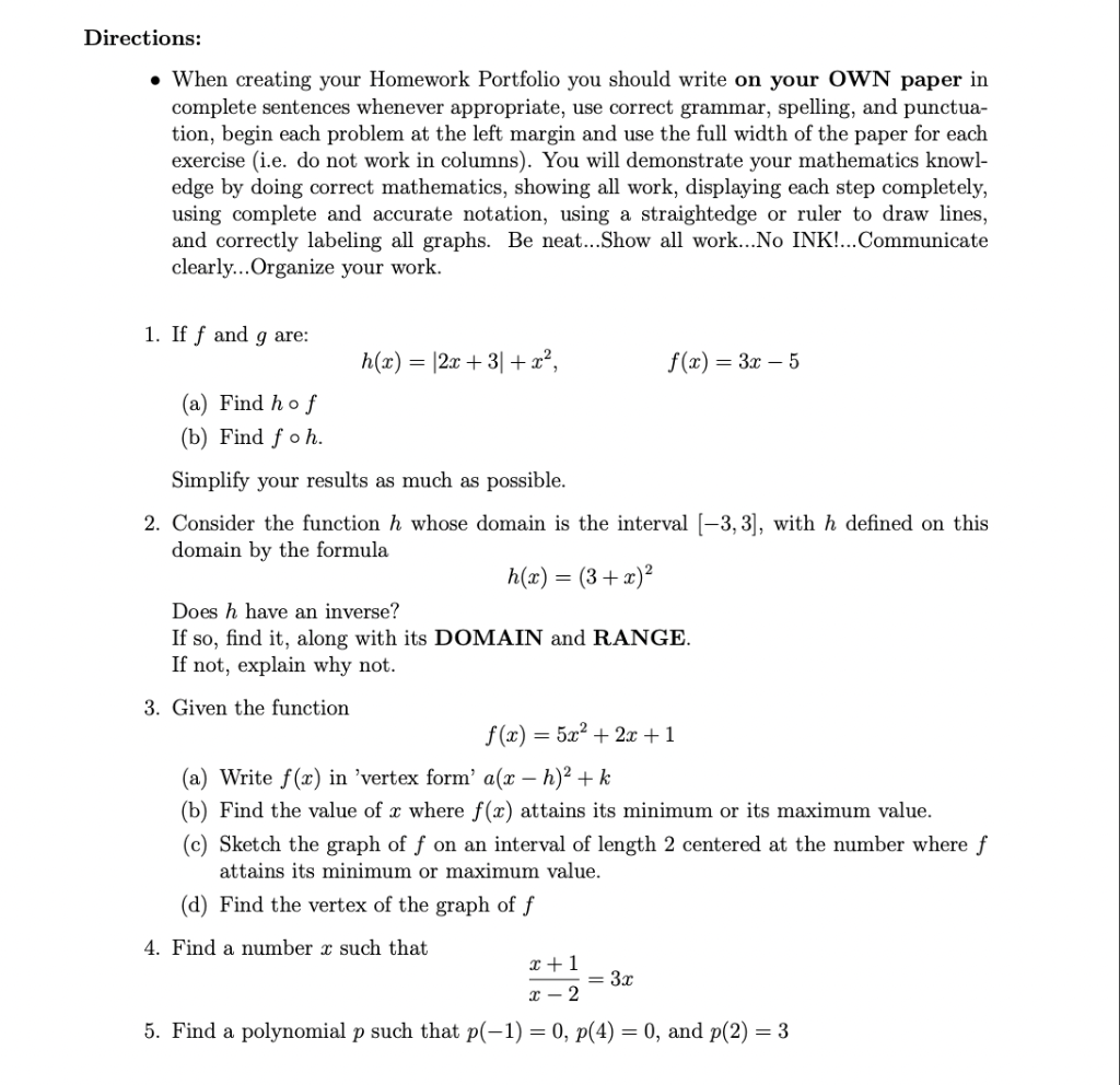Solved - When creating your Homework Portfolio you should | Chegg.com