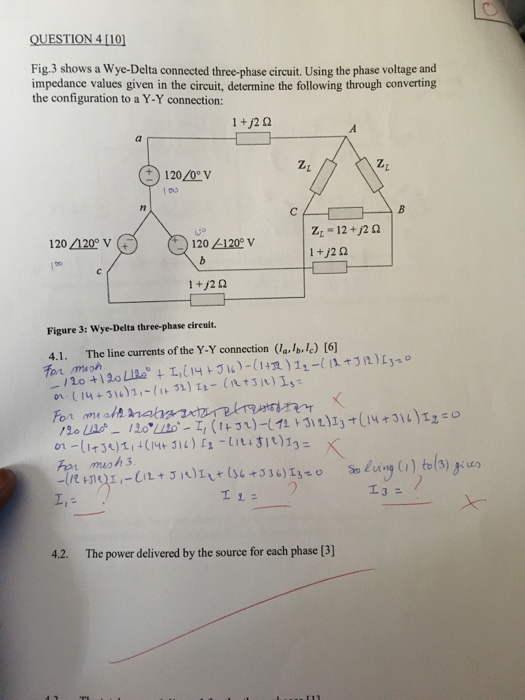 Solved QUESTION 4 110] Fig.3 shows a Wye-Delta connected | Chegg.com