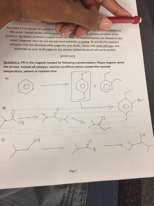 Solved Fill in the reagents needed for following | Chegg.com