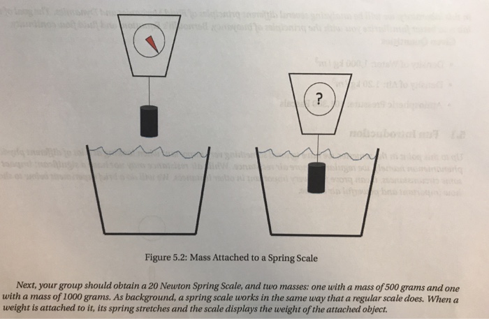 Solved Figure 5.2: Mass Attached to a Spring Scale Next, | Chegg.com