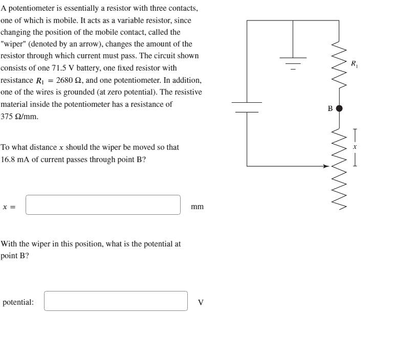 Solved A potentiometer is essentially a resistor with three | Chegg.com
