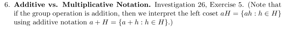 Solved 6. Additive vs. Multiplicative Notation. | Chegg.com