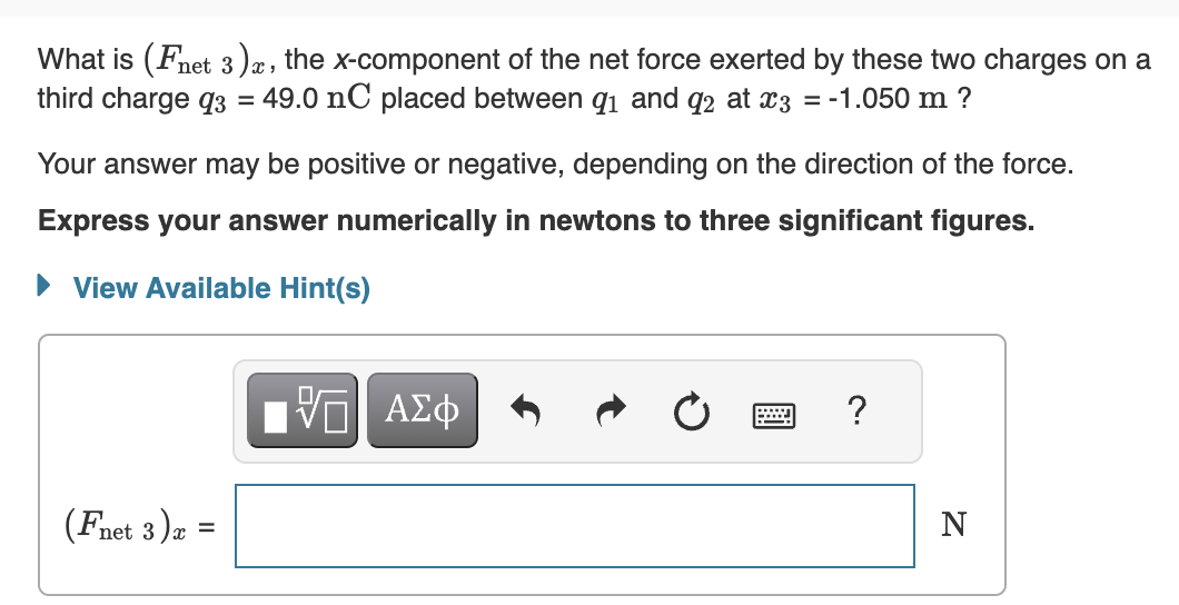 What is (Fnet 3)x, the x-component of the net force | Chegg.com