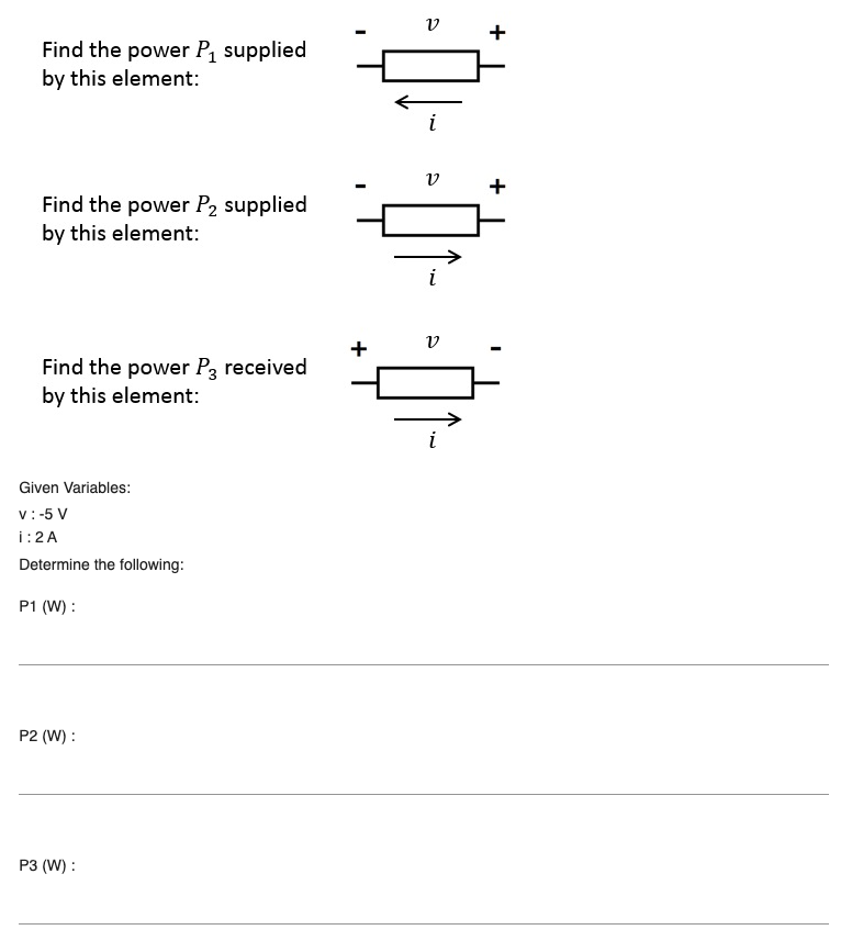 Solved Find the power P1 supplied by this element: Find the | Chegg.com
