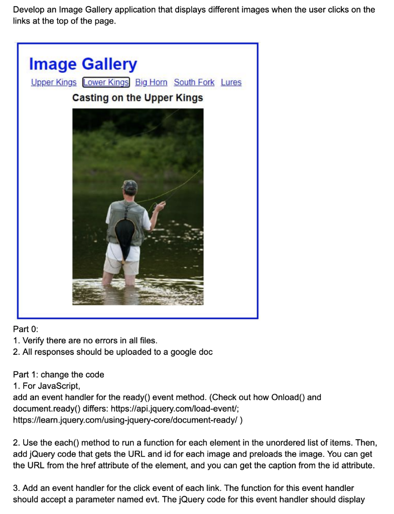 Solved Develop an Image Gallery application that displays | Chegg.com