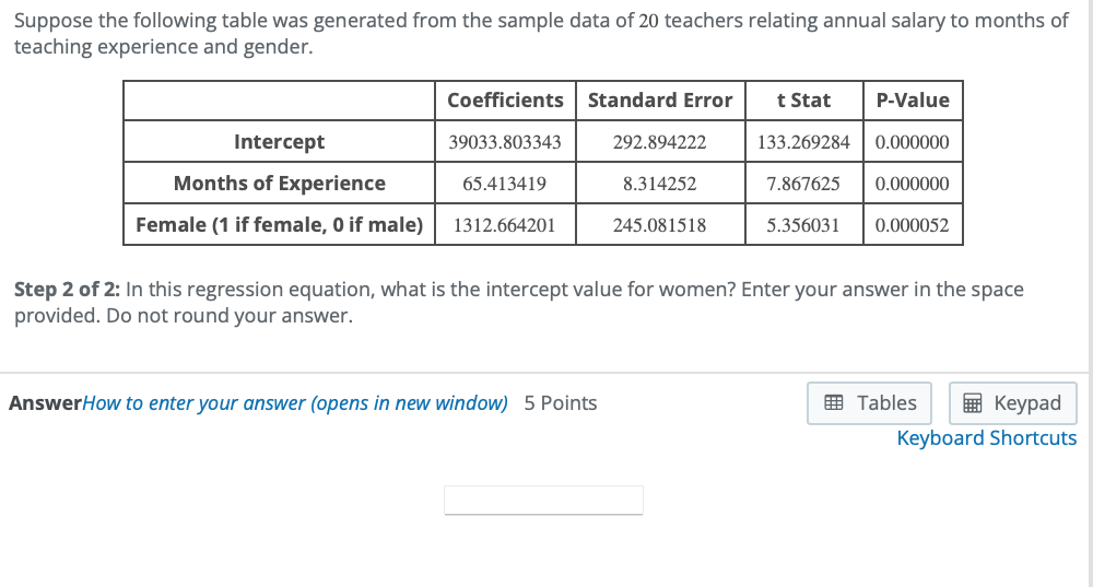 Solved Suppose the following table was generated from sample | Chegg.com