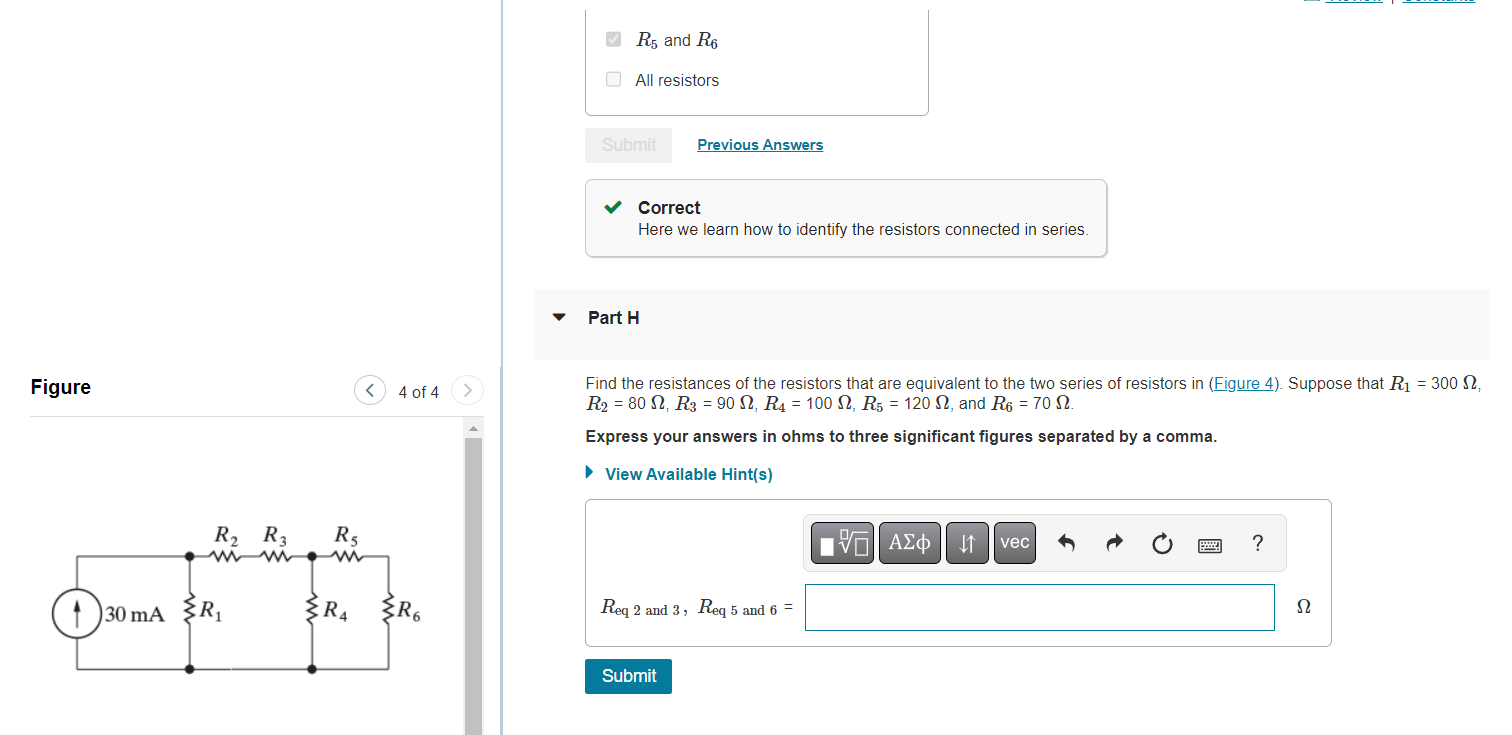 Solved R3,R4, and R5 R1 and R2 All resistors Correct Here we | Chegg.com