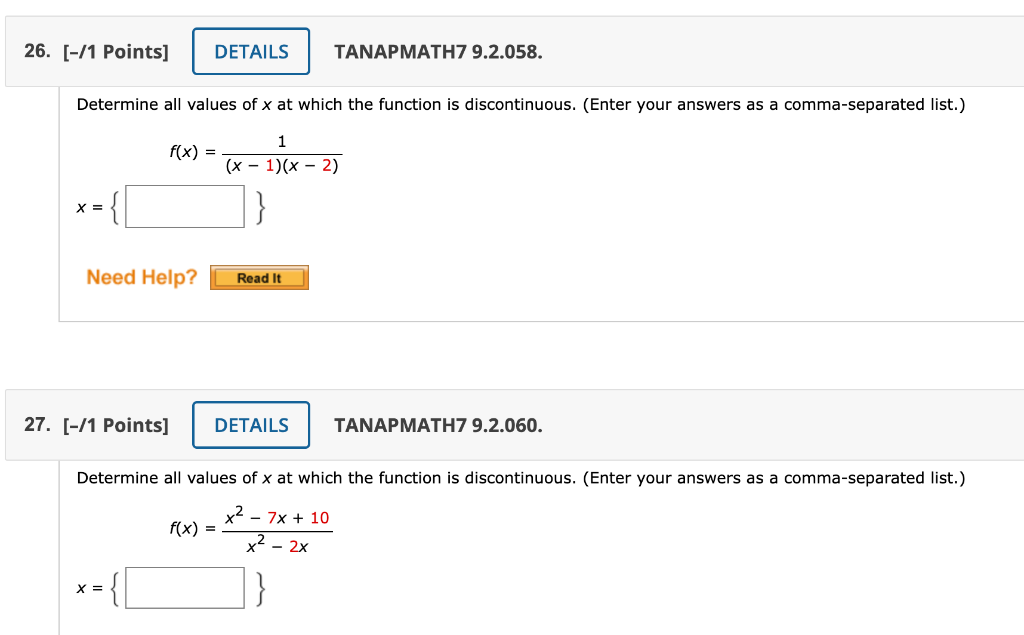 Solved 28. [-11 Points] DETAILS TANAPMATH7 9.2.026. Find the | Chegg.com
