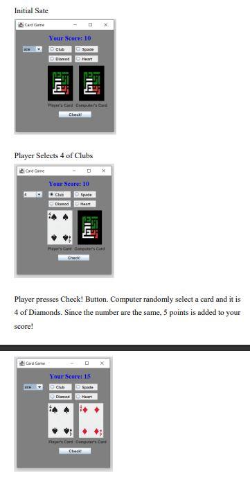 Solved Simple Card Game Design the following GUI-based game: | Chegg.com